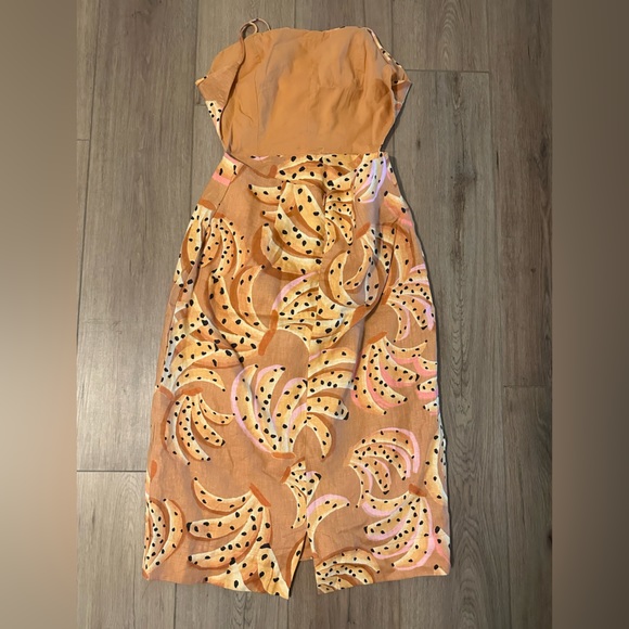 FARM Rio | Dresses | Farm Rio Caramel Raining Bananas Midi Dress | Poshmark